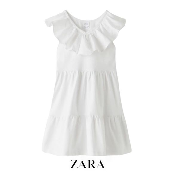 Zara | Dresses | Zara Kids White Ruffled Tiered Dress | Poshmark